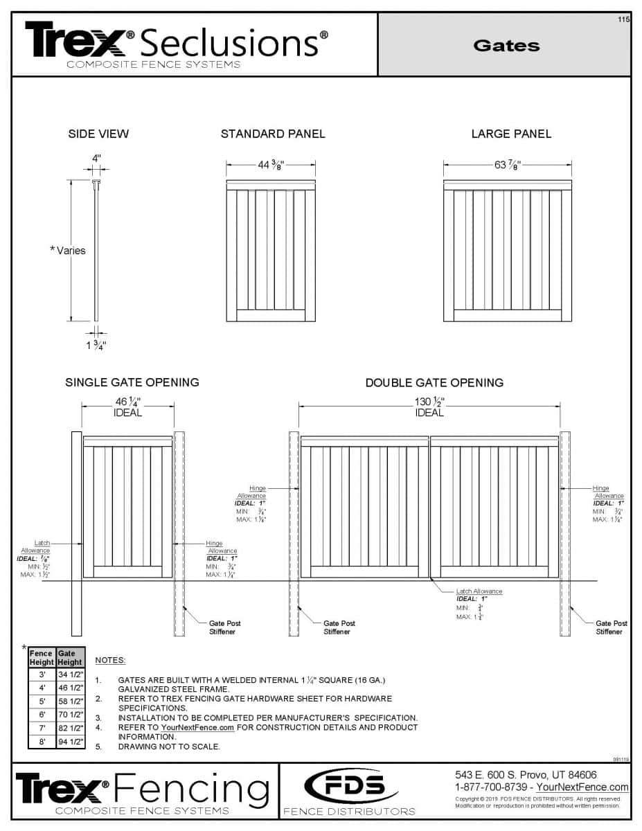 6 Foot Large Width Seclusions Single Gate Panel Kit | FDS Distributors