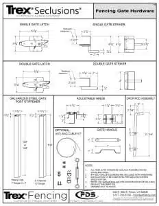 2019 - SECLUSION GATE HARDWARE - 116 | Trex Fencing FDS