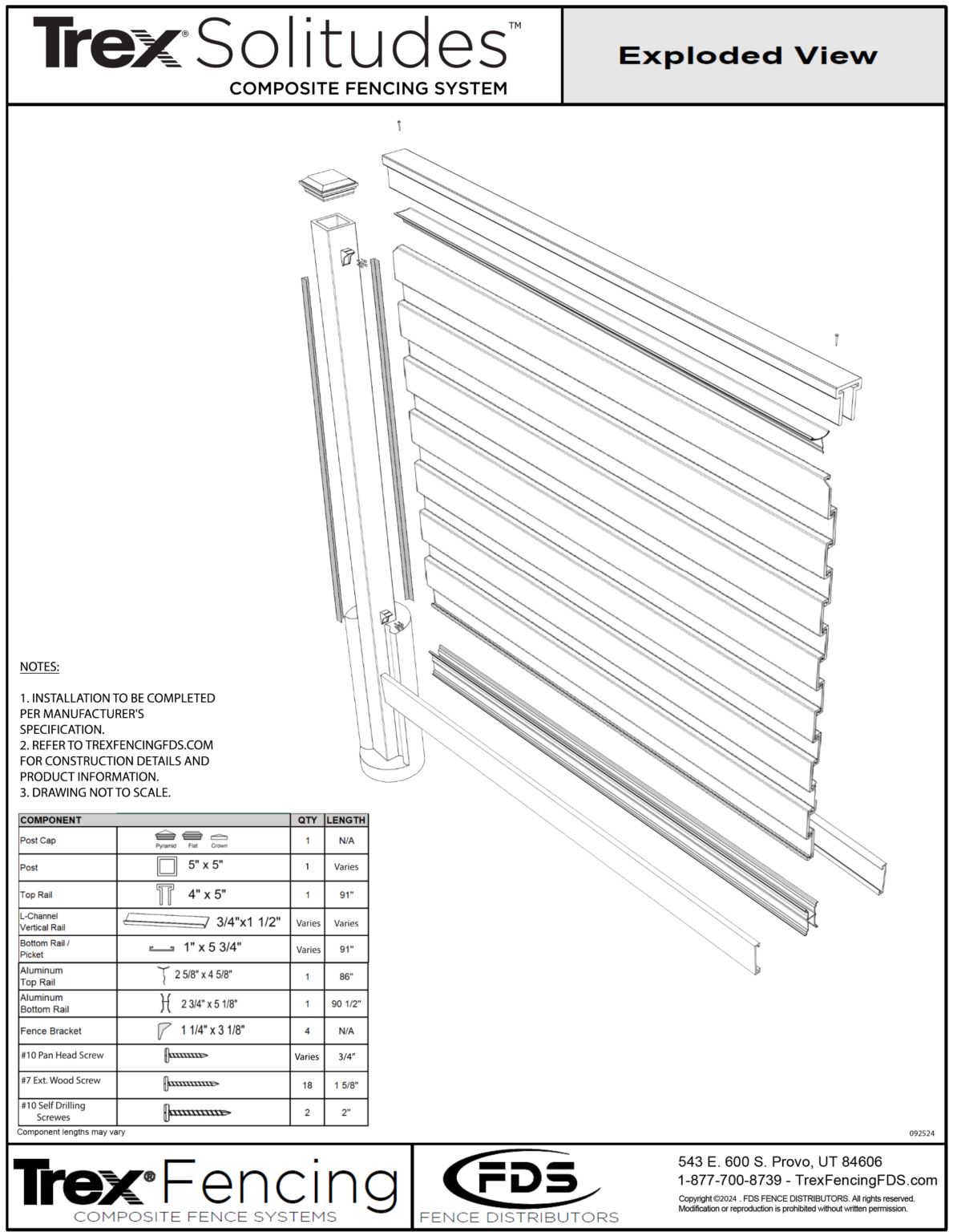 Trex Solitudes | Shop Drawings For Composite Fencing