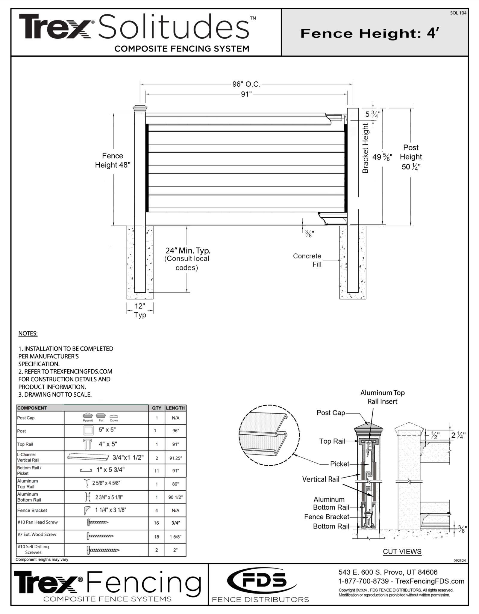 Trex Solitudes | Shop Drawings For Composite Fencing